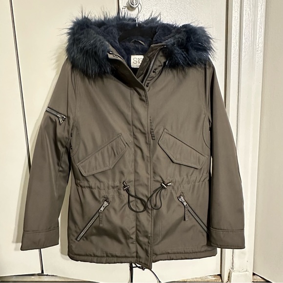 S13 | Jackets & Coats | S3 Army Green And Blue Faux Fur Lined Winter ...